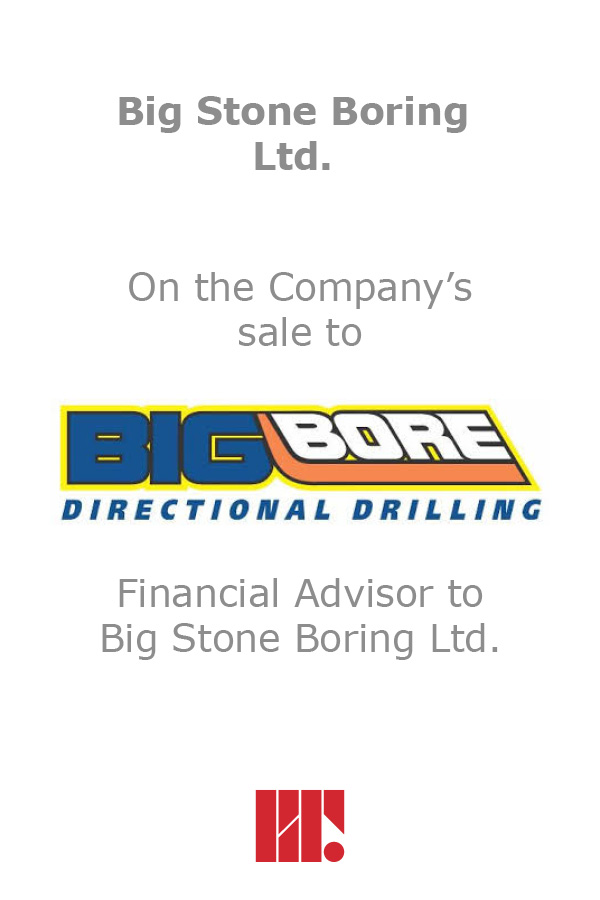 Big Stone Boring | Redcap&Truss Acted as Financial Advisor